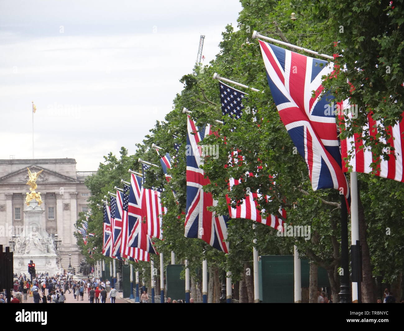 The Mall decorated with U.S. flags for Donald Trump state visit to the ...