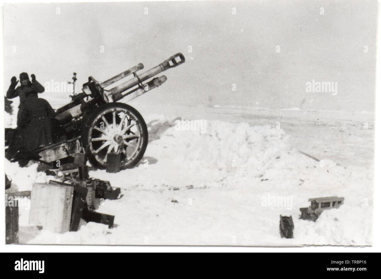 German Soldiers fire their Artillery Winter 1943 Stock Photo - Alamy