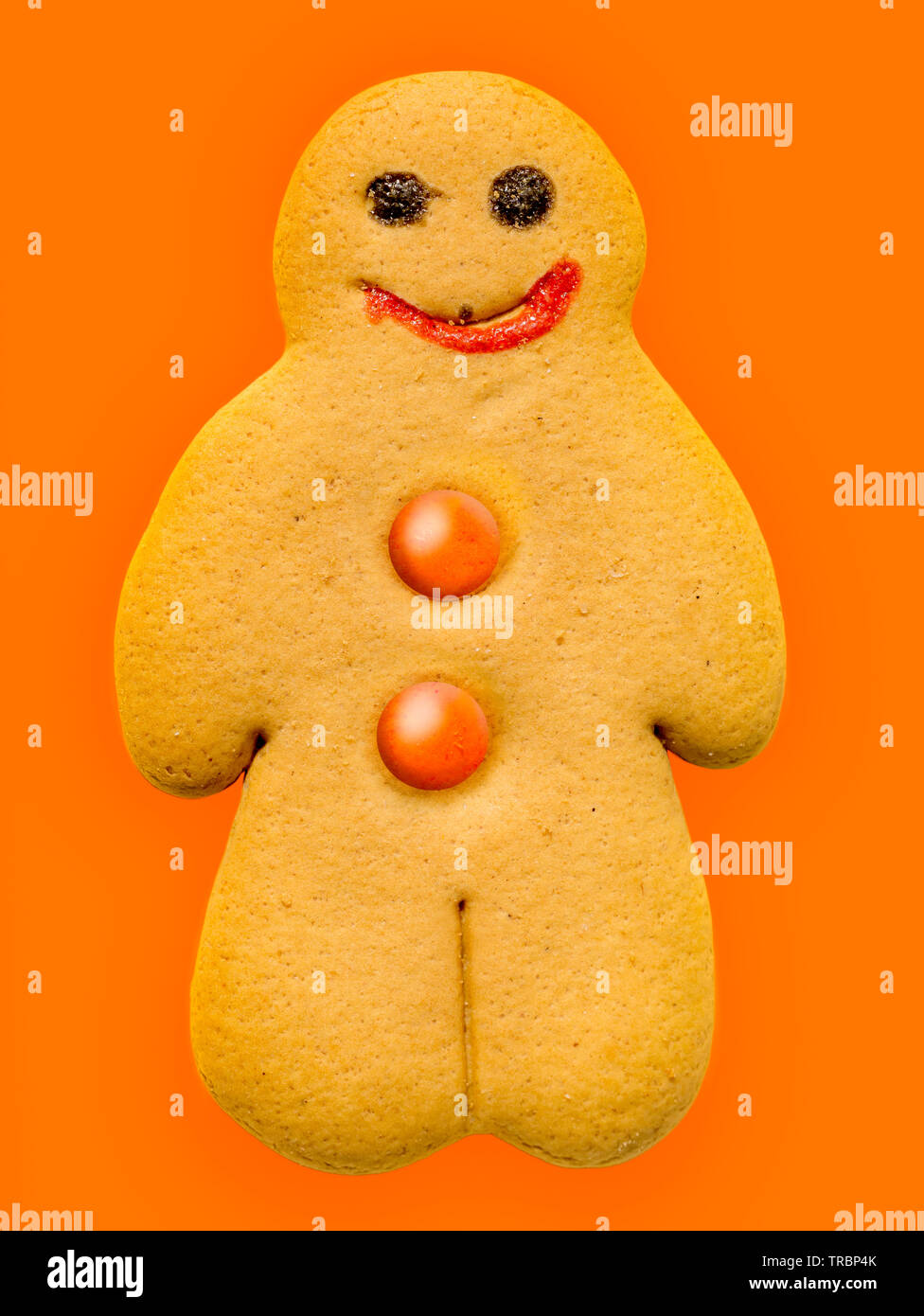 Gingerbread Man on Yellow background Stock Photo - Alamy