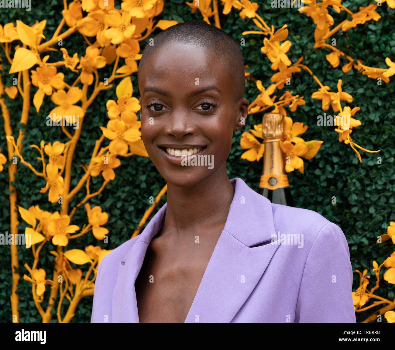 Liberty State Park, NJ - June 1, 2019: Madisin Rian wearing dress by ...