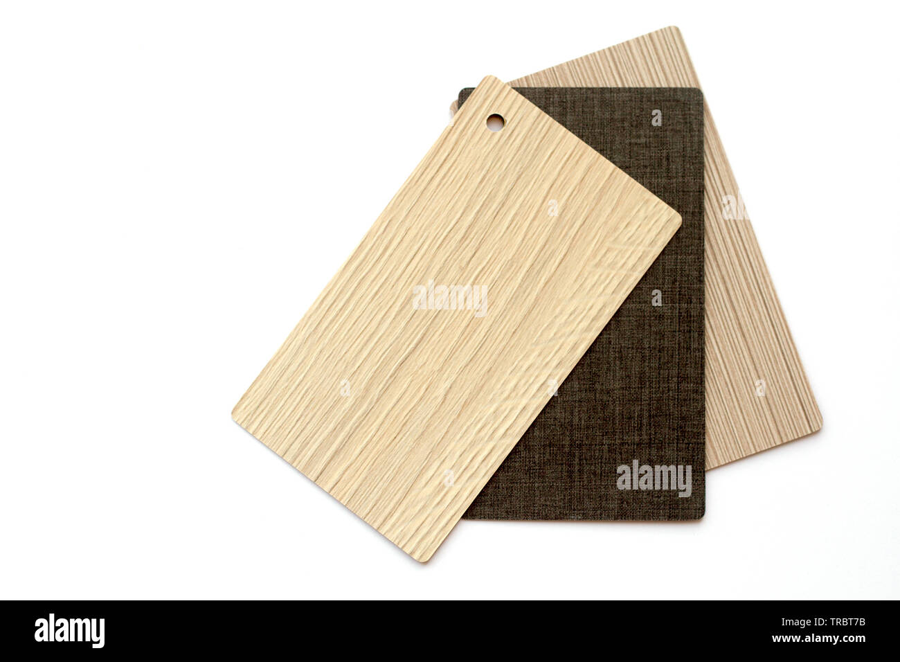 Concept of color cards on white background three colors shades of brown ...