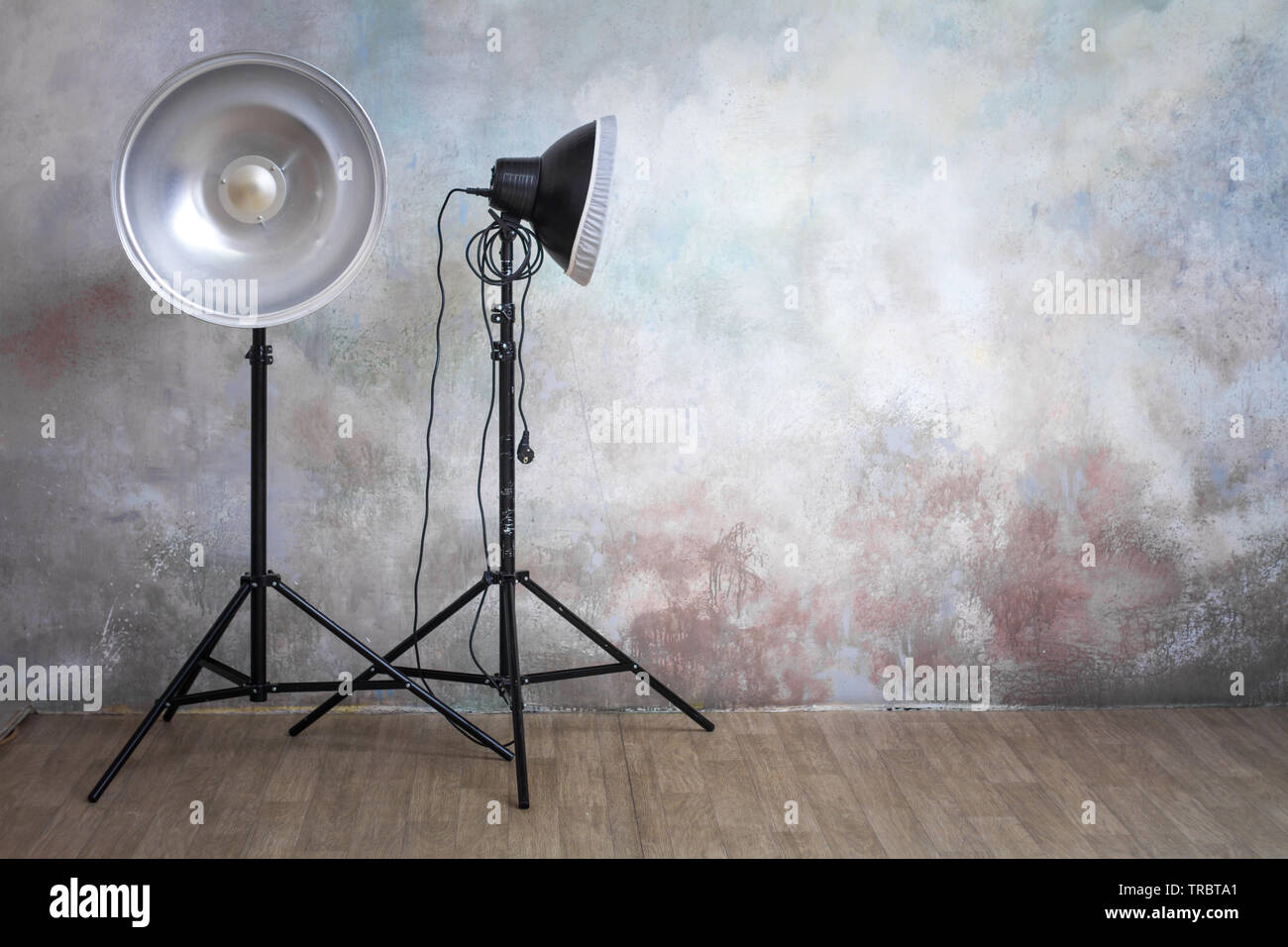 Professional lighting equipment in the photo studio on the original ...