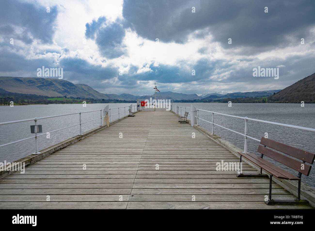 The pooley bridge pier for ullswater steamers in ullswater hi-res stock ...