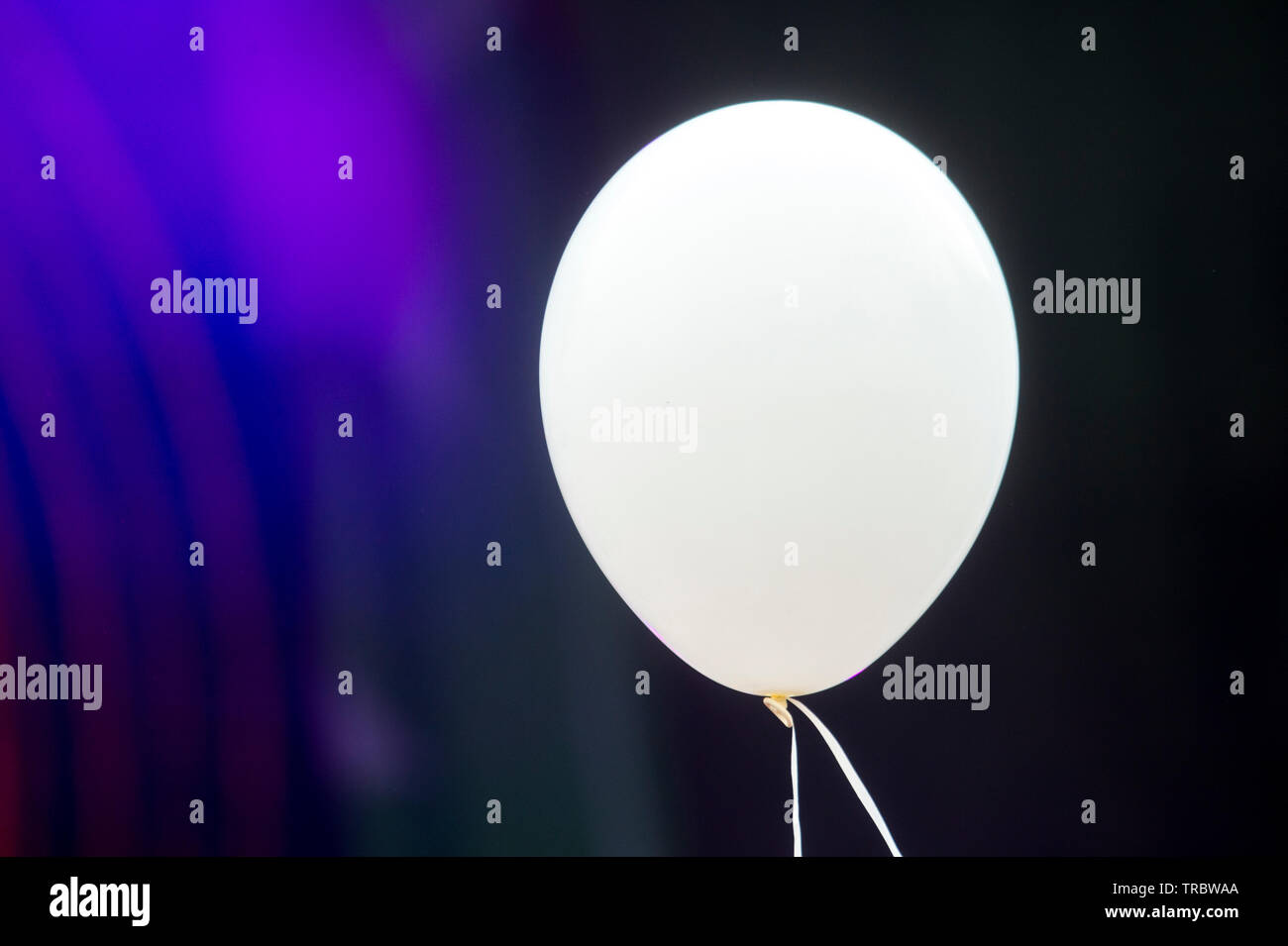 Blank White Helium Balloon on a white String Floating in Mid Air Stock ...