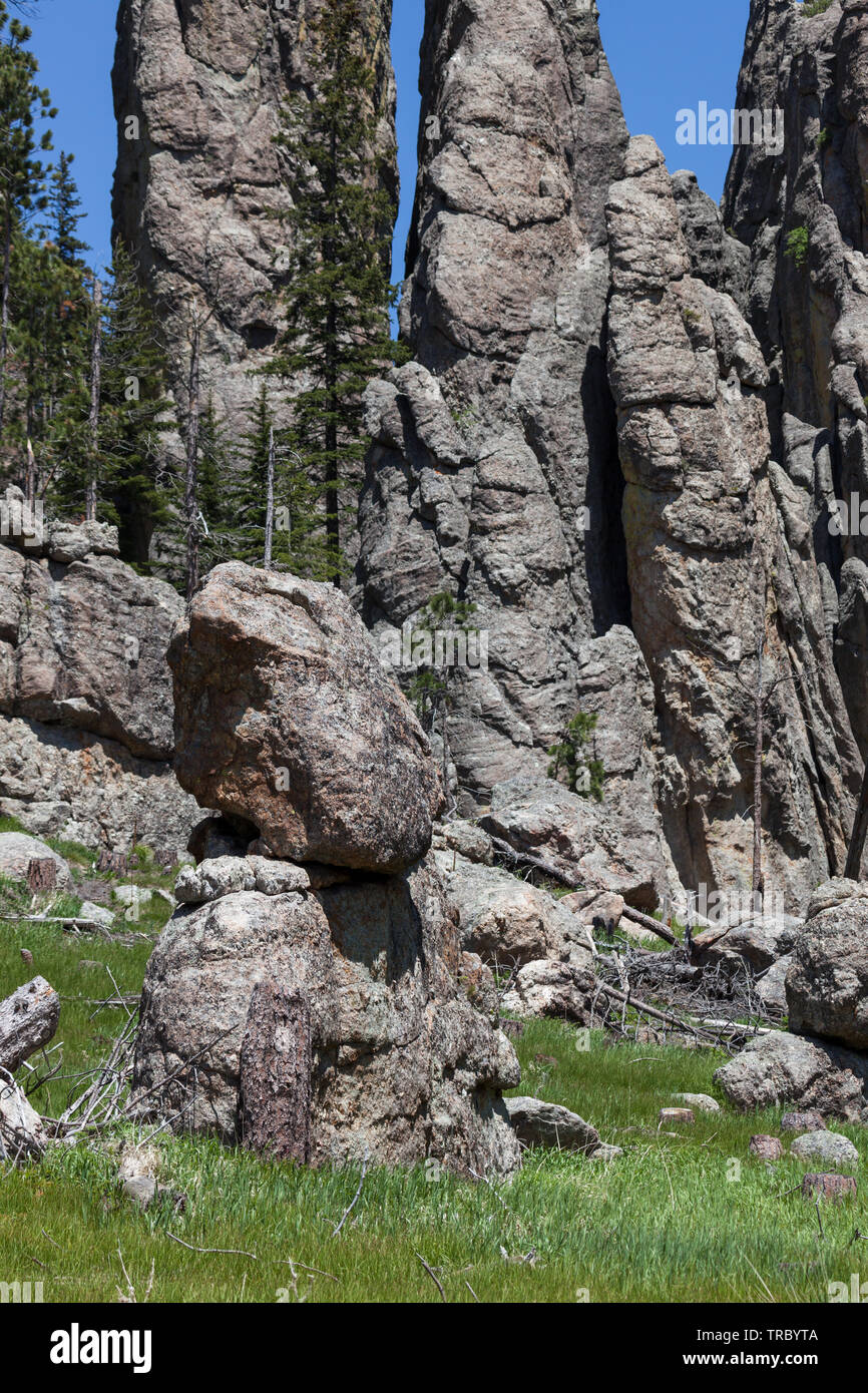 Natural formations of stacked and eroded granite in the Cathedral ...