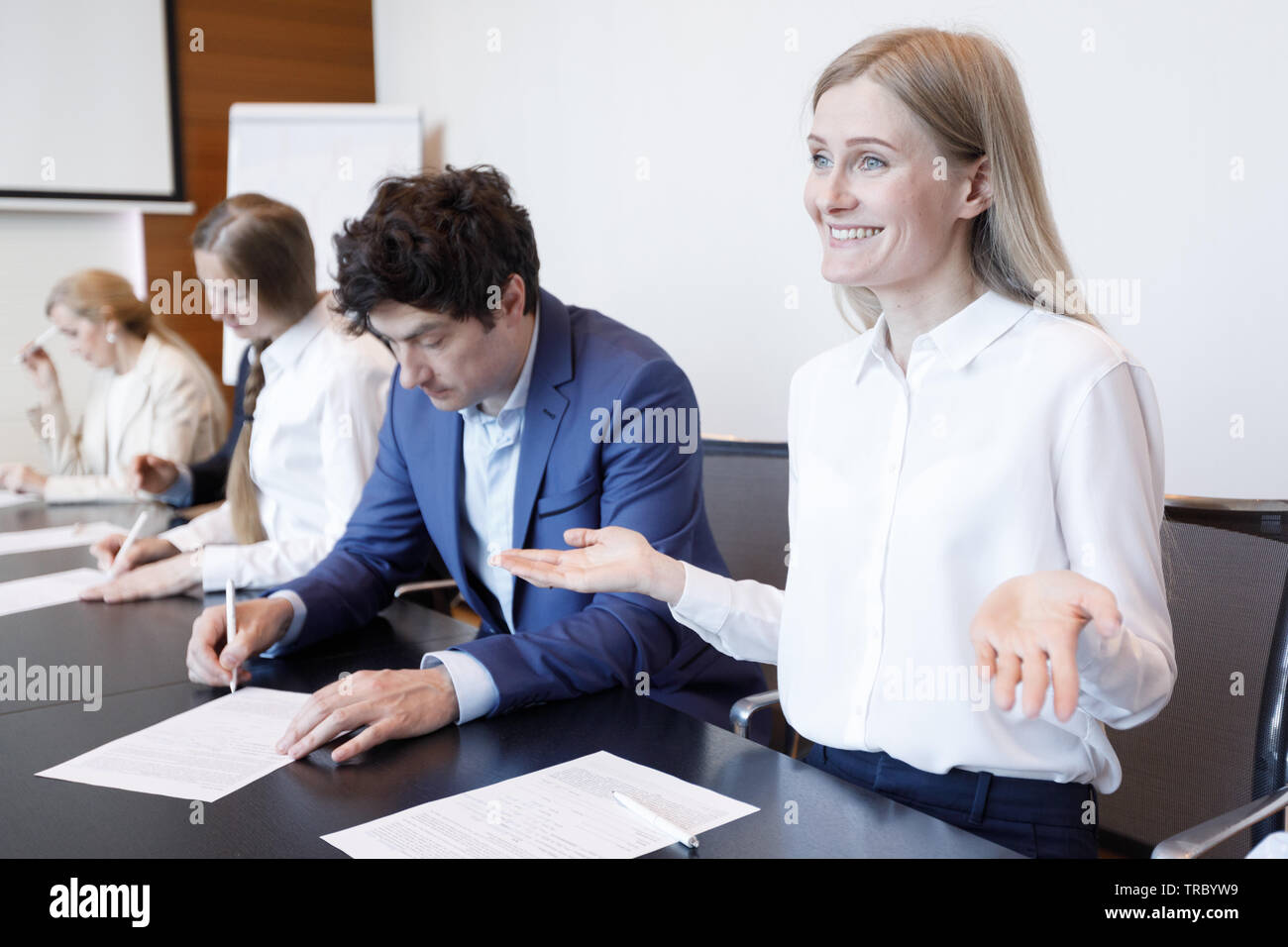 Confused female worker hi-res stock photography and images - Alamy