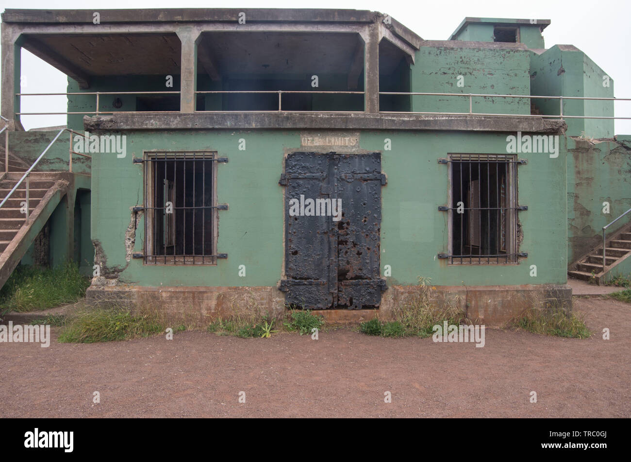 Battery Mendell overlooks the Pacific Ocean in the Marin Headlands. It ...