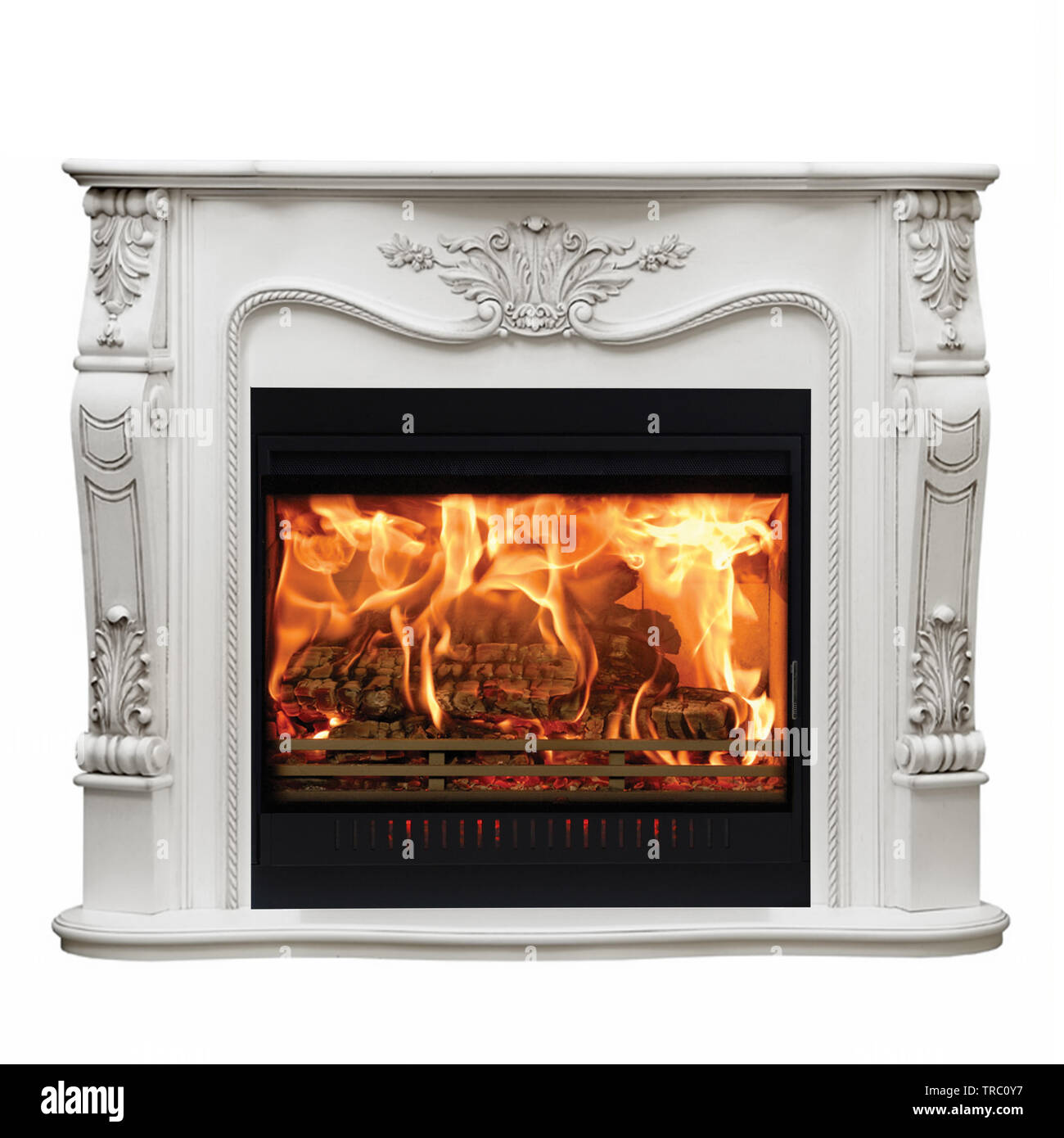 Old brick fireplace Cut Out Stock Images & Pictures - Alamy