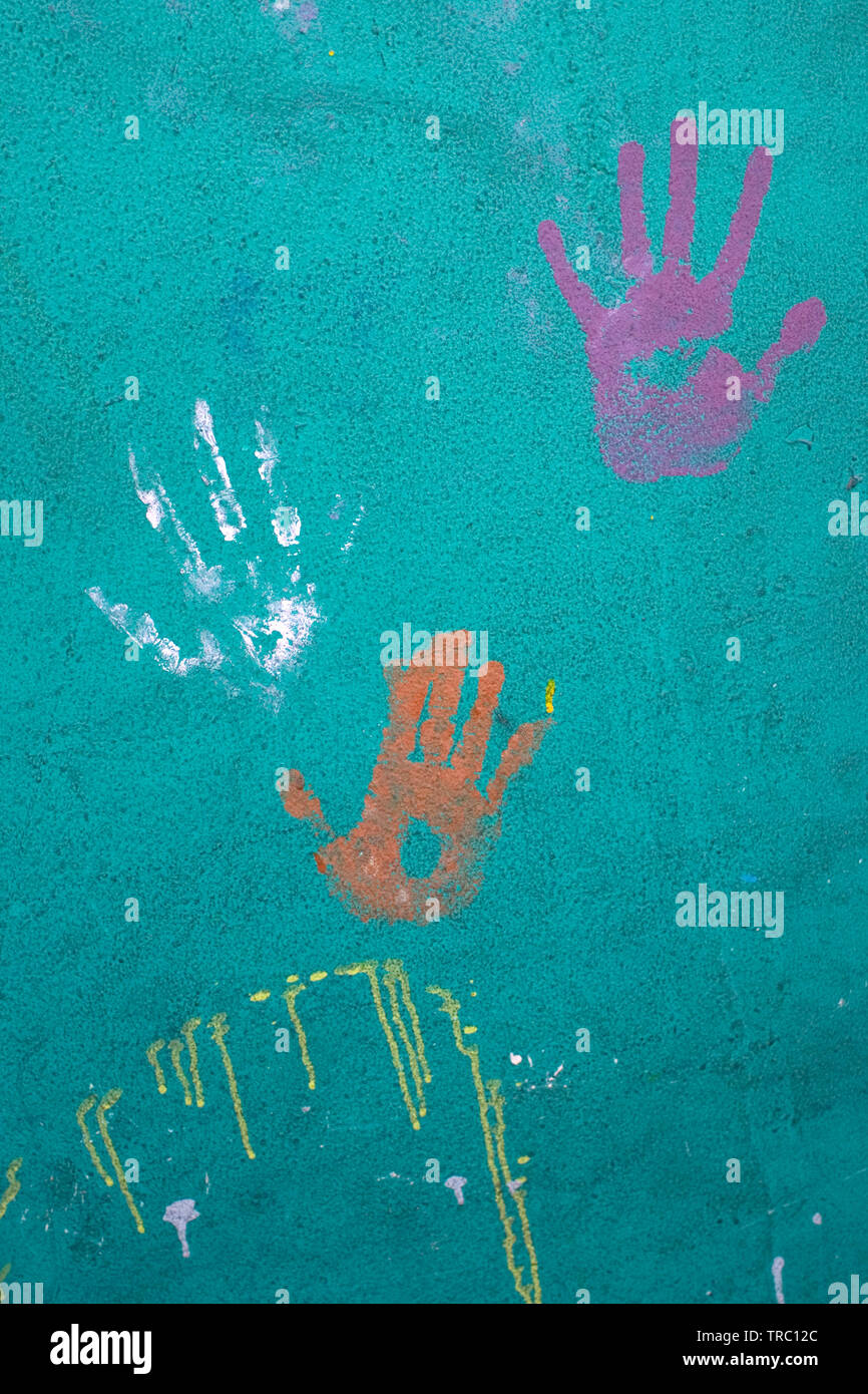 Handprints wall hi-res stock photography and images - Alamy