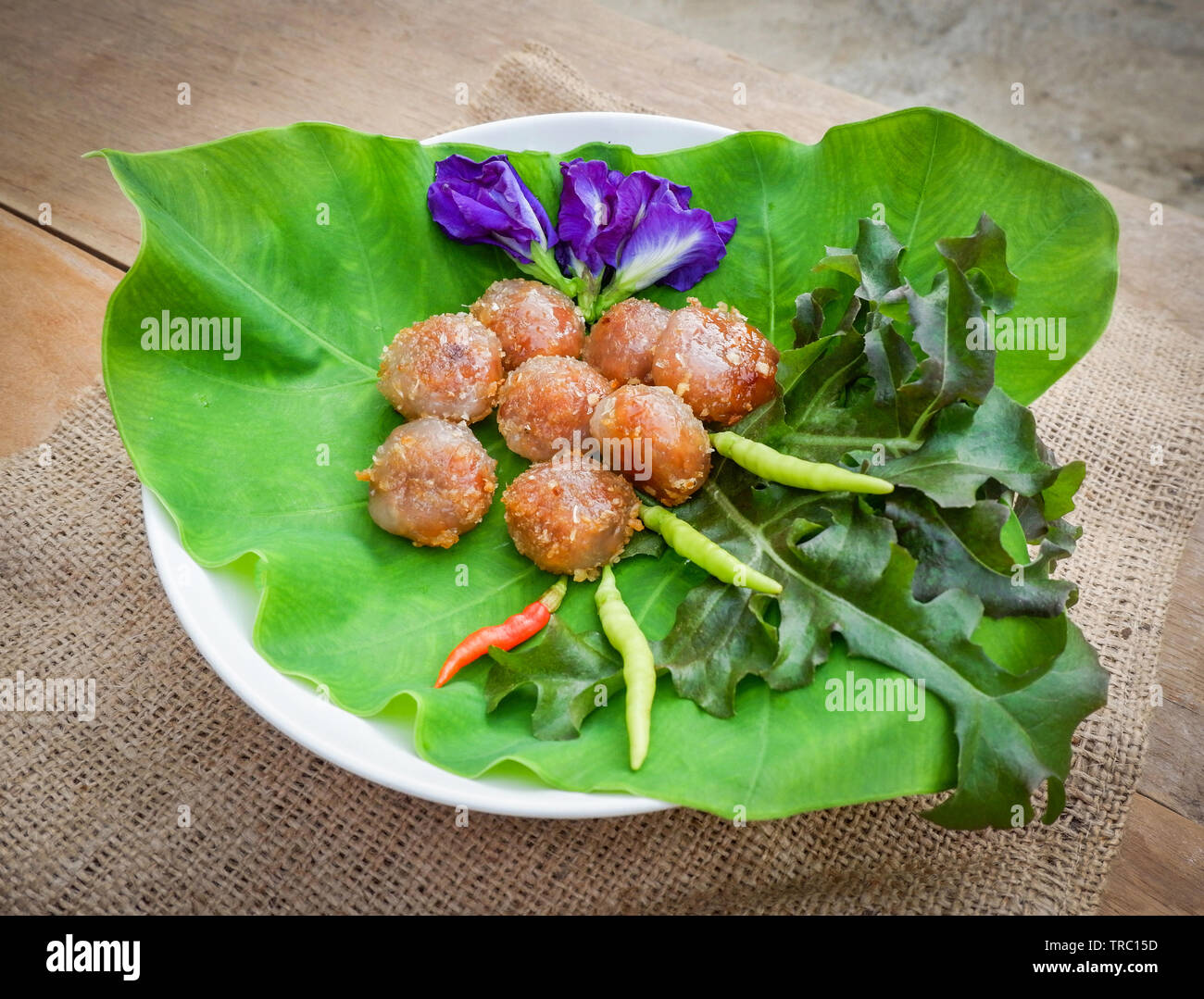 Tapioca balls with pork filling dessert snack thai style food pork ball ...