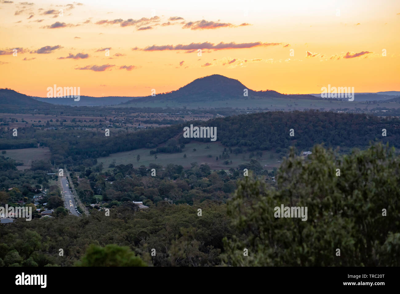 Viewed from the eastern end of town at Porcupine Lookout a colorful ...