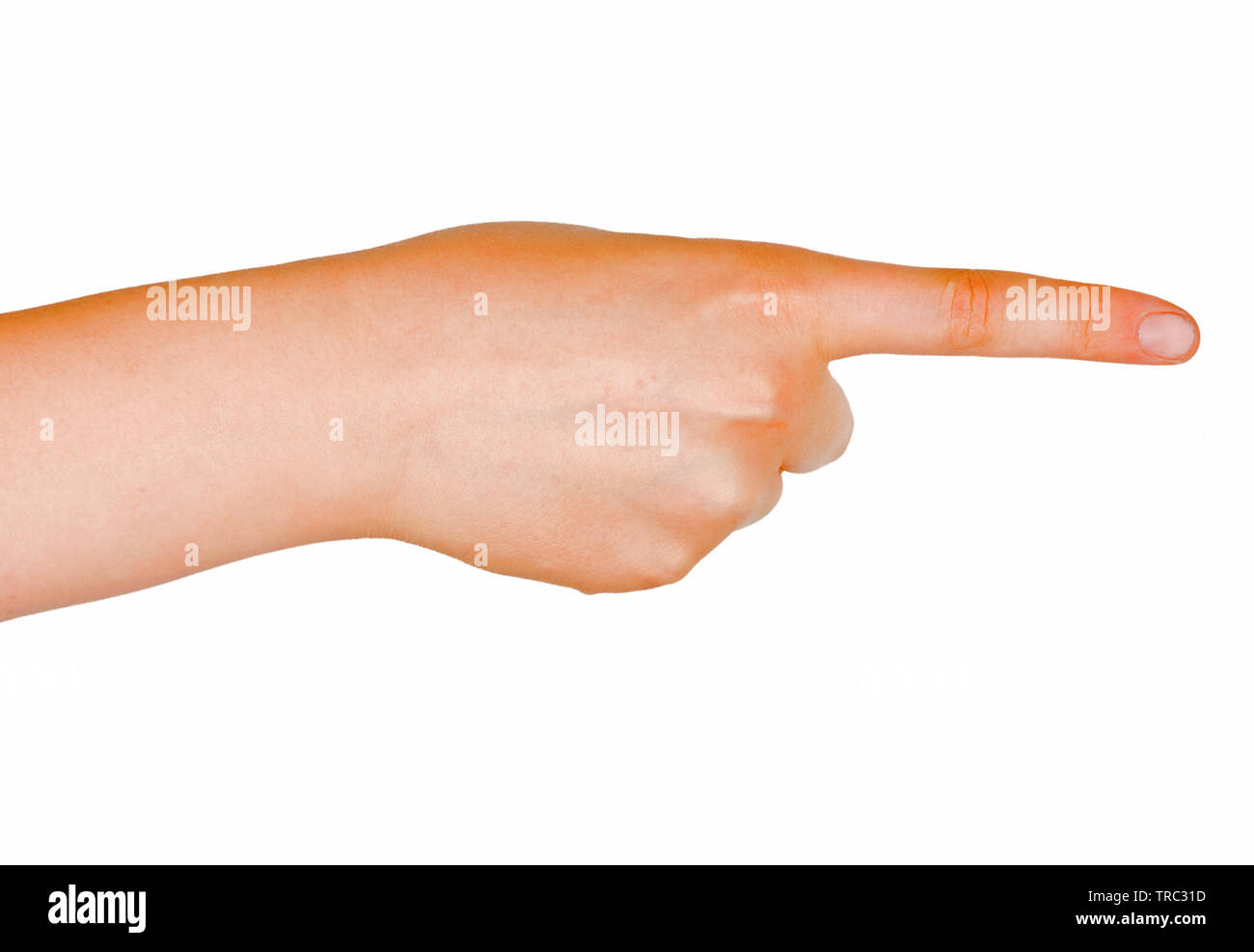 Hand pointing right Stock Photo - Alamy