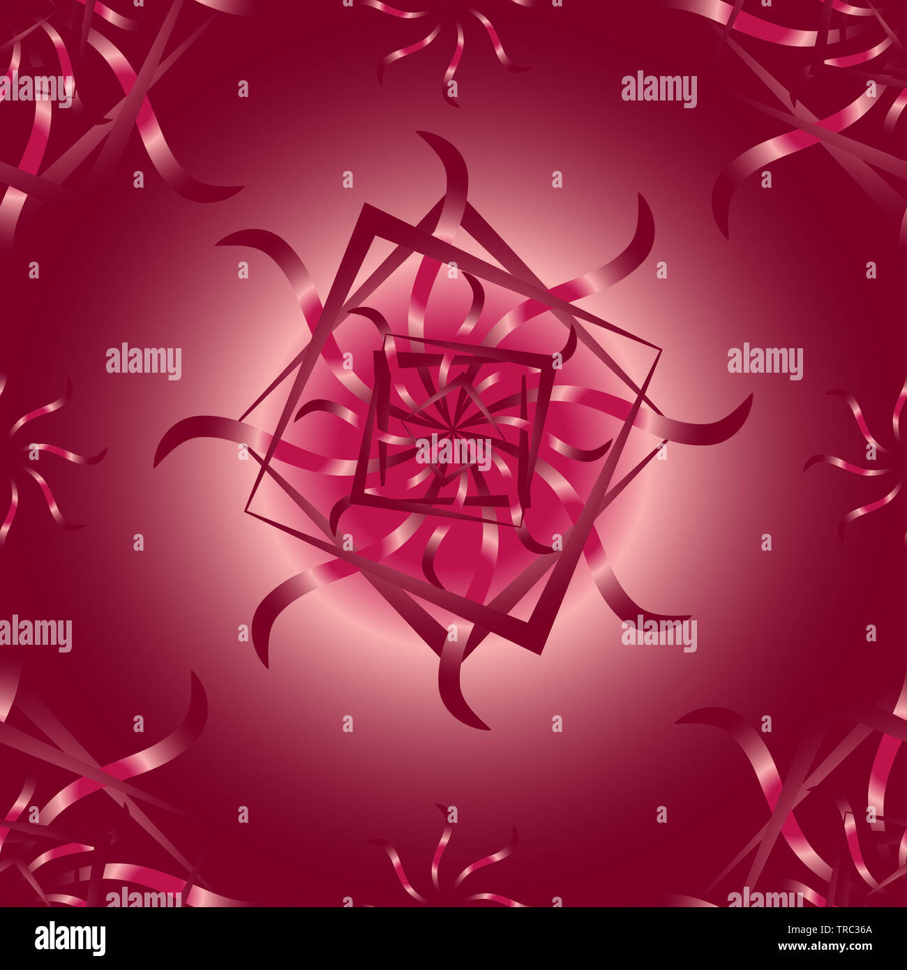 Seamless pattern with ruby geometric flowers Stock Photo - Alamy