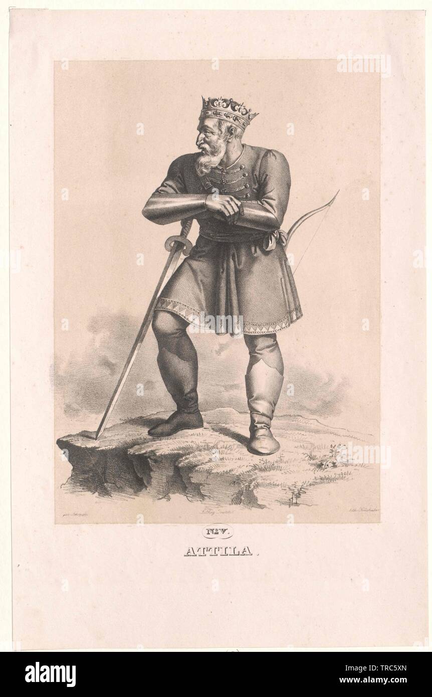 Attila, govern since 434 together with his brother Bleda and based on ...