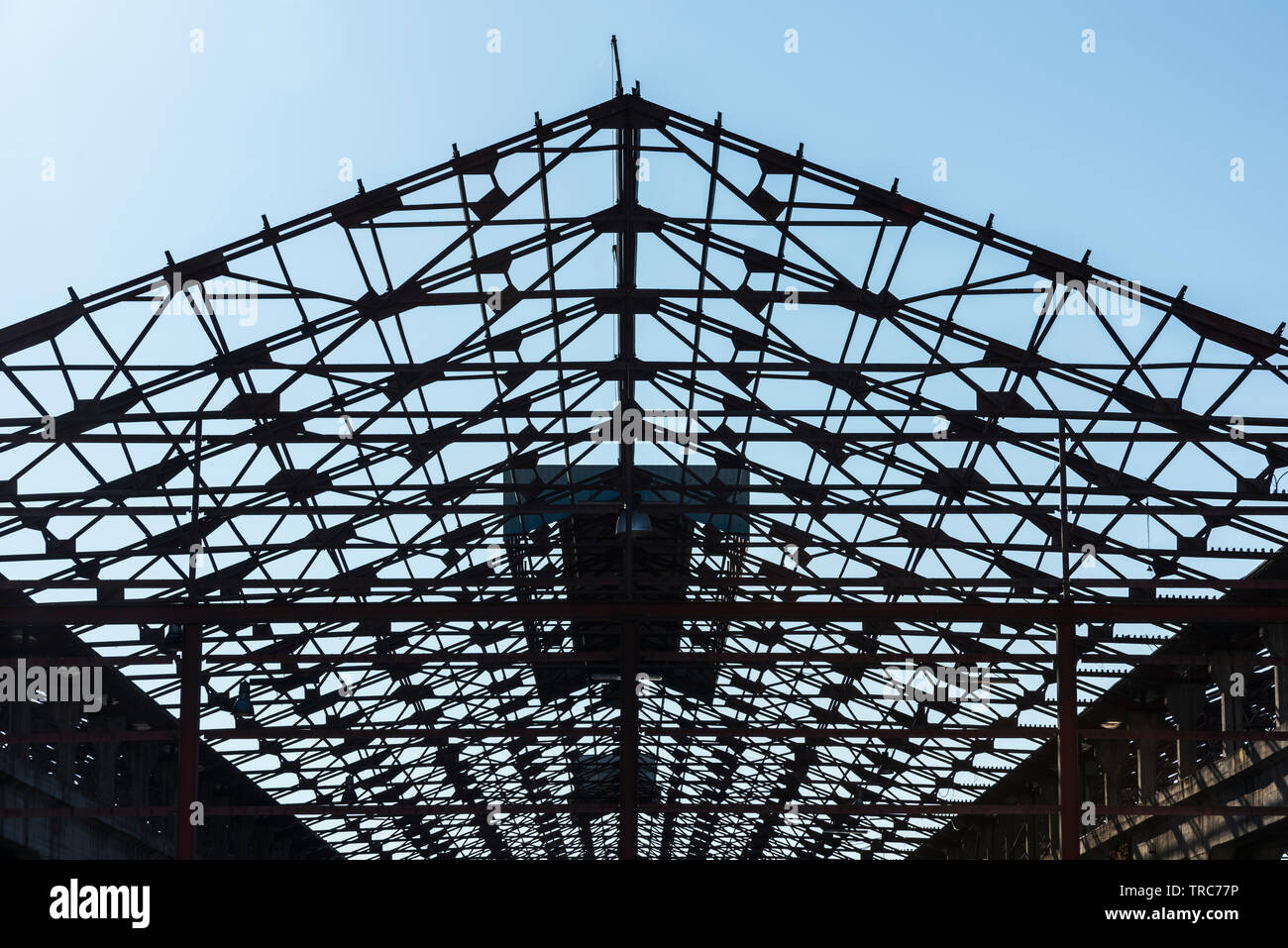 Roof Framework of abandoned factory Stock Photo - Alamy