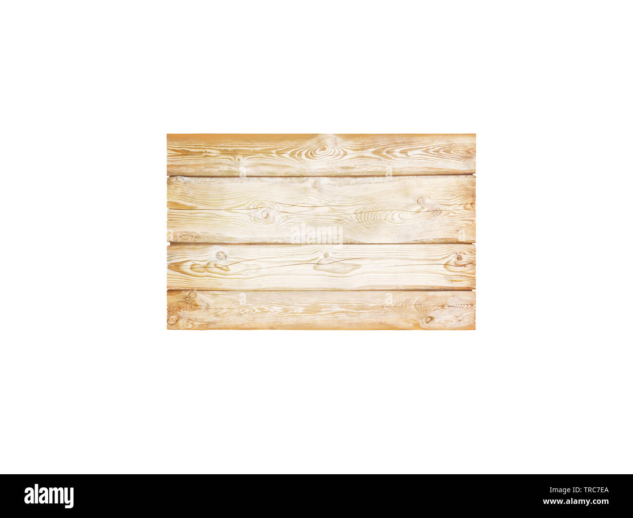Natural textured wooden rectangular planks signboard isolated on white Stock Photo - Alamy