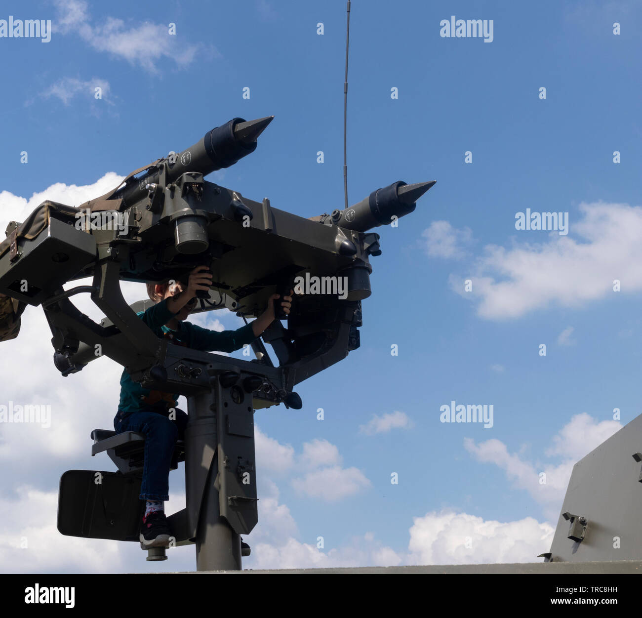 BUDAPEST/HUNGARY - 05.18, 2019: A Mistral surface-to-air twin missile ...