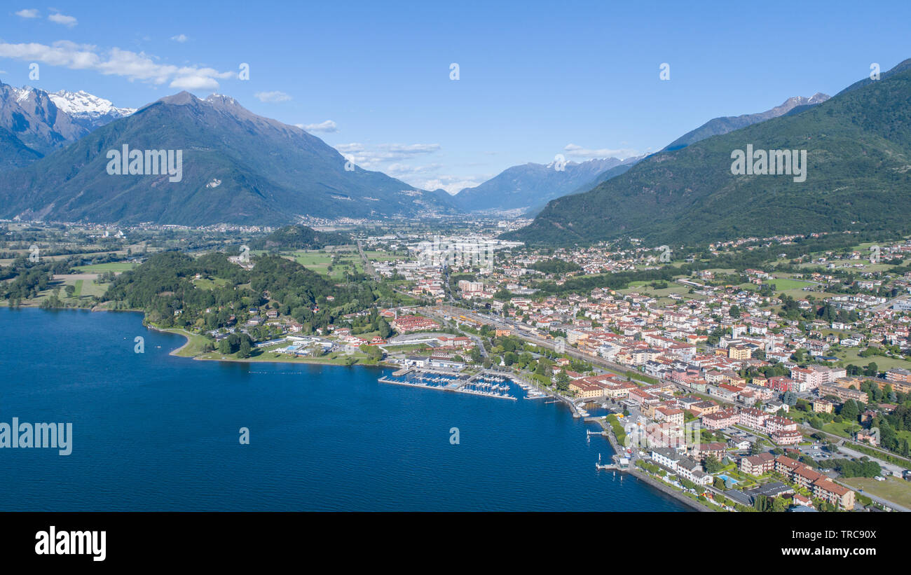 Panoramic view of Colico, lake of Como Stock Photo - Alamy