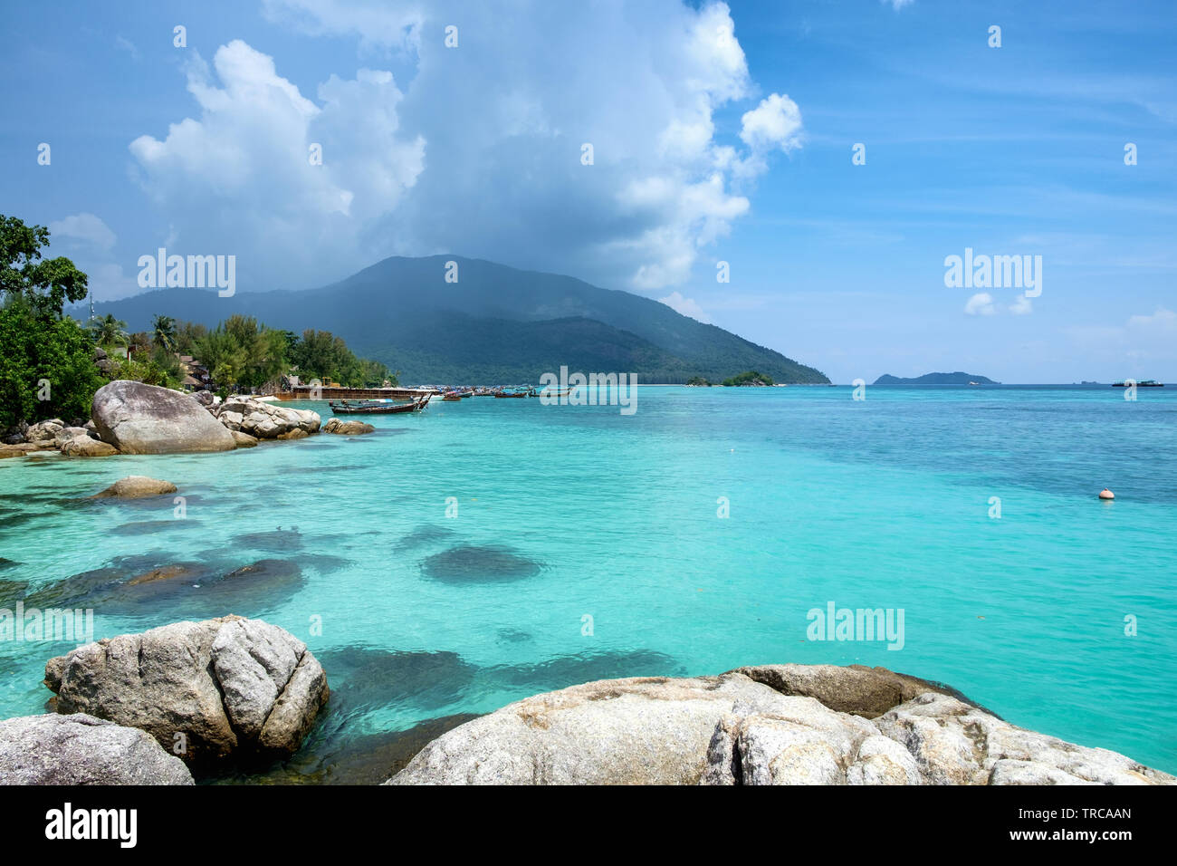 Andaman beautiful crystal sea with reef stone at lipe,thailand Stock ...