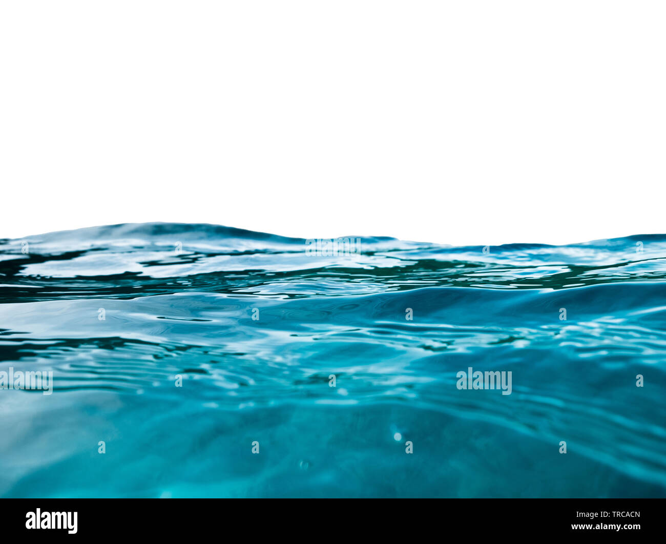 Blue wave surface ripple on white background Stock Photo - Alamy