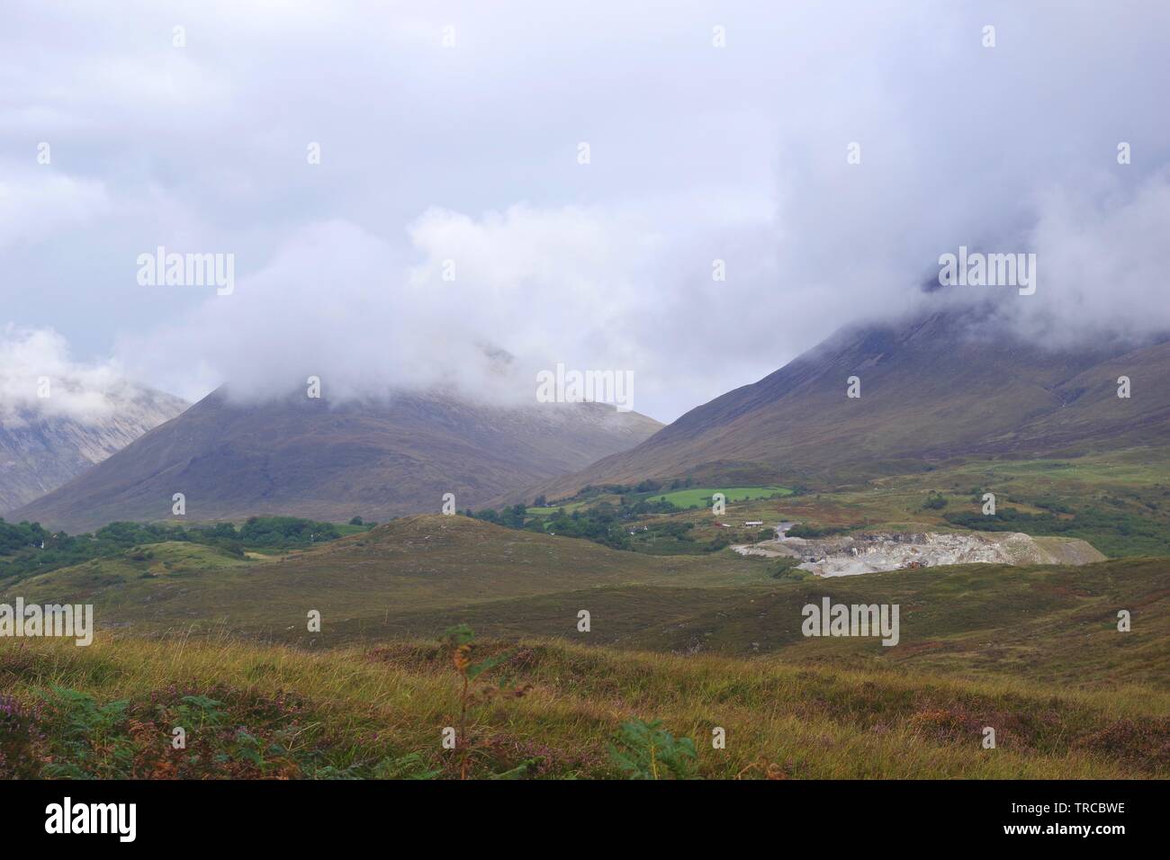 Marble Quarry among Rugged Heathland by Beinn na Caillich, Red Cuillin ...