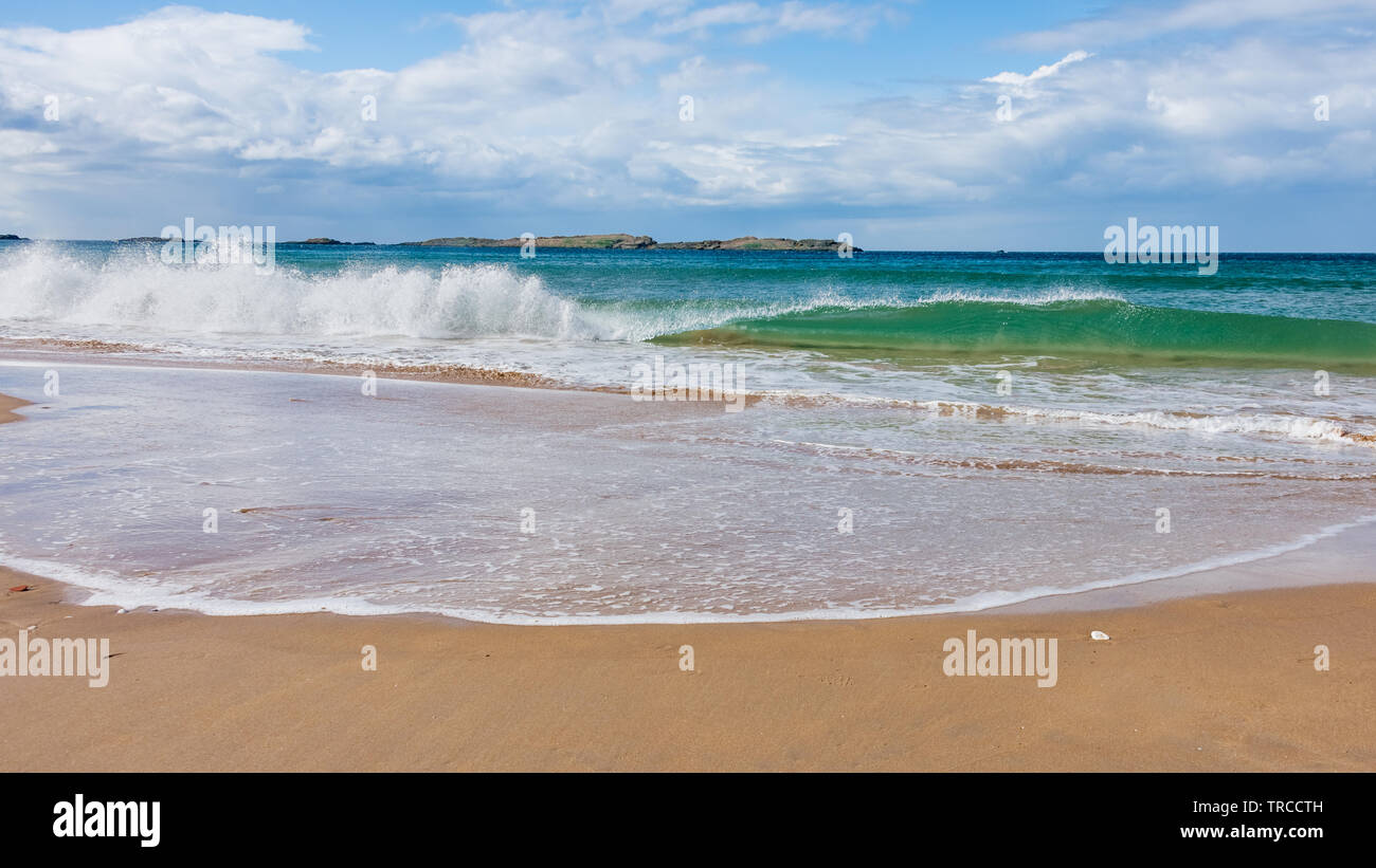 The scenic White Rocks beach along the Causeway Coast, County Antrim ...