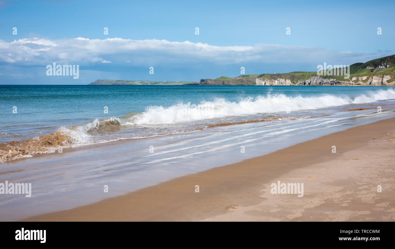 The scenic White Rocks beach along the Causeway Coast, County Antrim ...