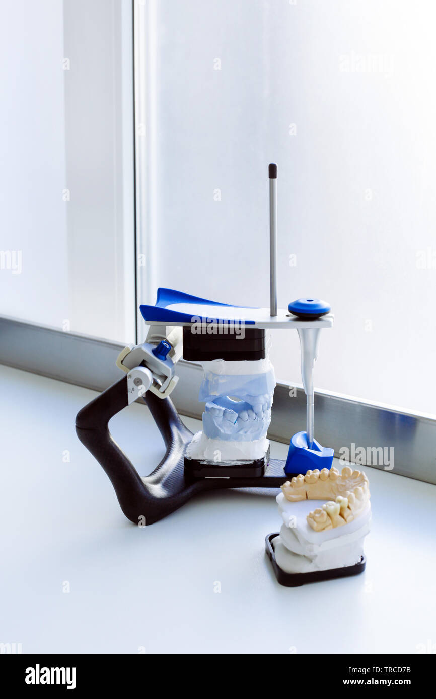 Dental clinic with plaster teeth cast. Orthodontic device for ...