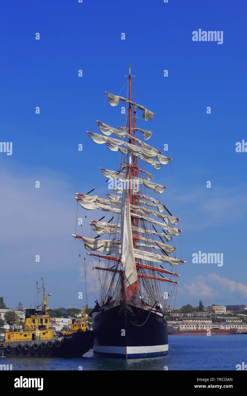 Sevastopol, barque Sedov, 28 May 2014. The Sedov, a 93-year-old, 117.5 ...