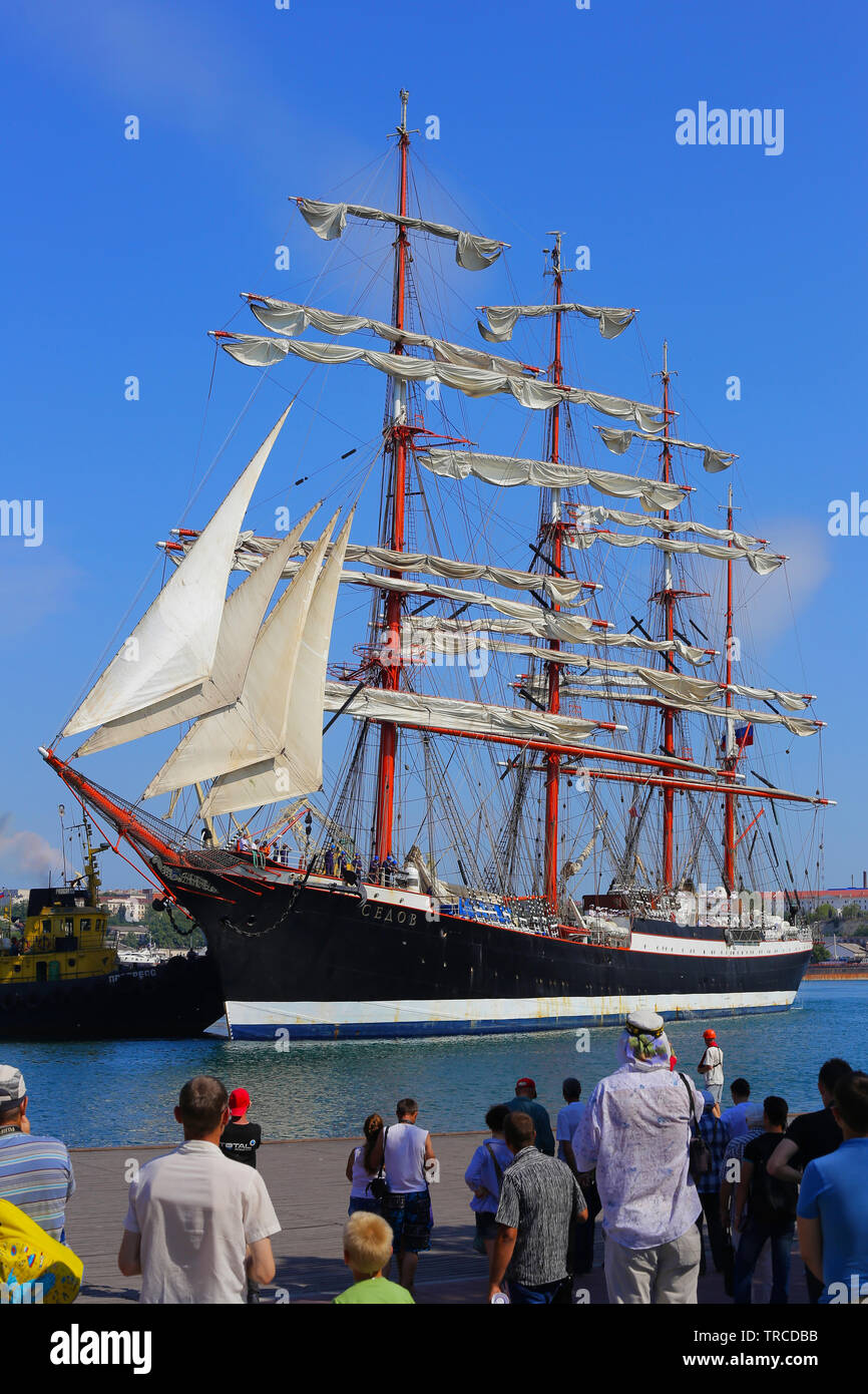 Sevastopol, barque Sedov, 28 May 2014. The Sedov, a 93-year-old, 117.5 ...