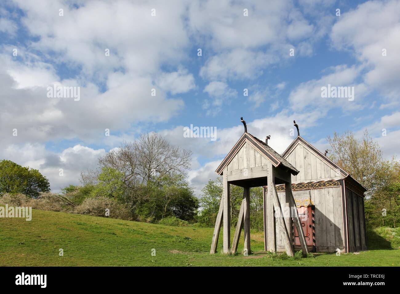 Viking stave church of Moesgaard in Denmark Stock Photo - Alamy