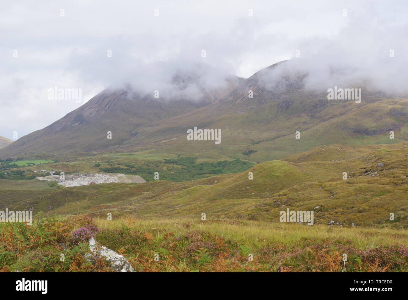 Beinn na Caillich, Red Cuillin Hills under a Cloudy Autumn Sky. see of ...