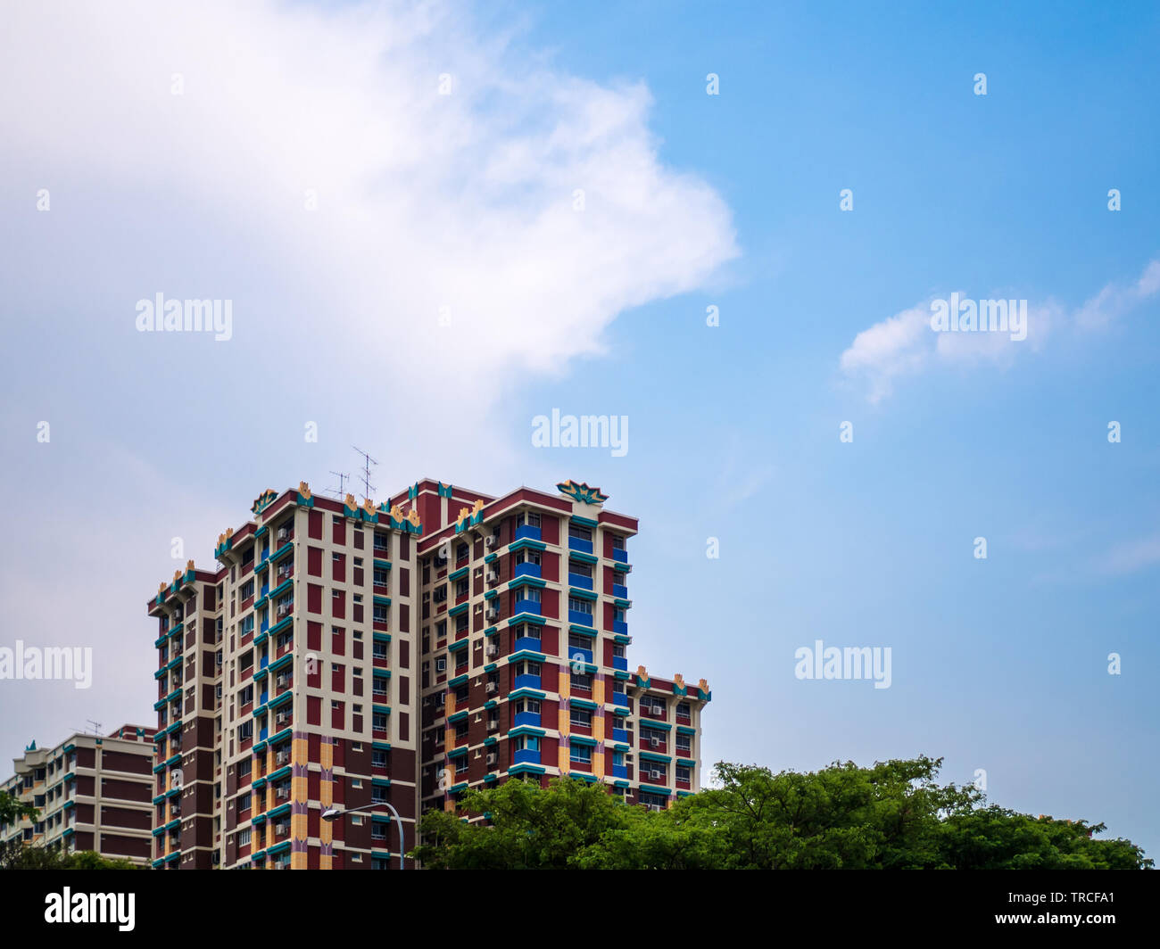 Scenic view of government built public housing in Singapore (HBD flats ...
