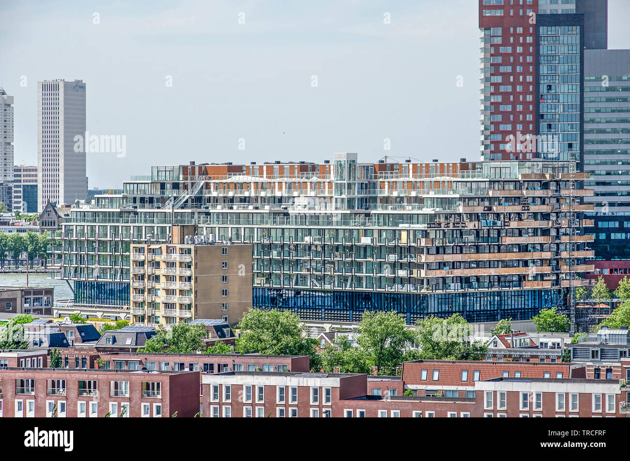Rotterdam, The Netherlands, June 2, 2019: aerial view of the massive ...