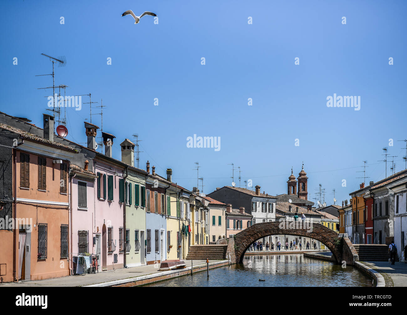 Comacchio, Emilia Romagna, Italy. The fisherman village is situated in ...