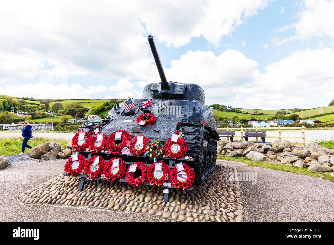Exercise Tiger Memorial Torcross Devon UK, Exercise Tiger Memorial tank ...