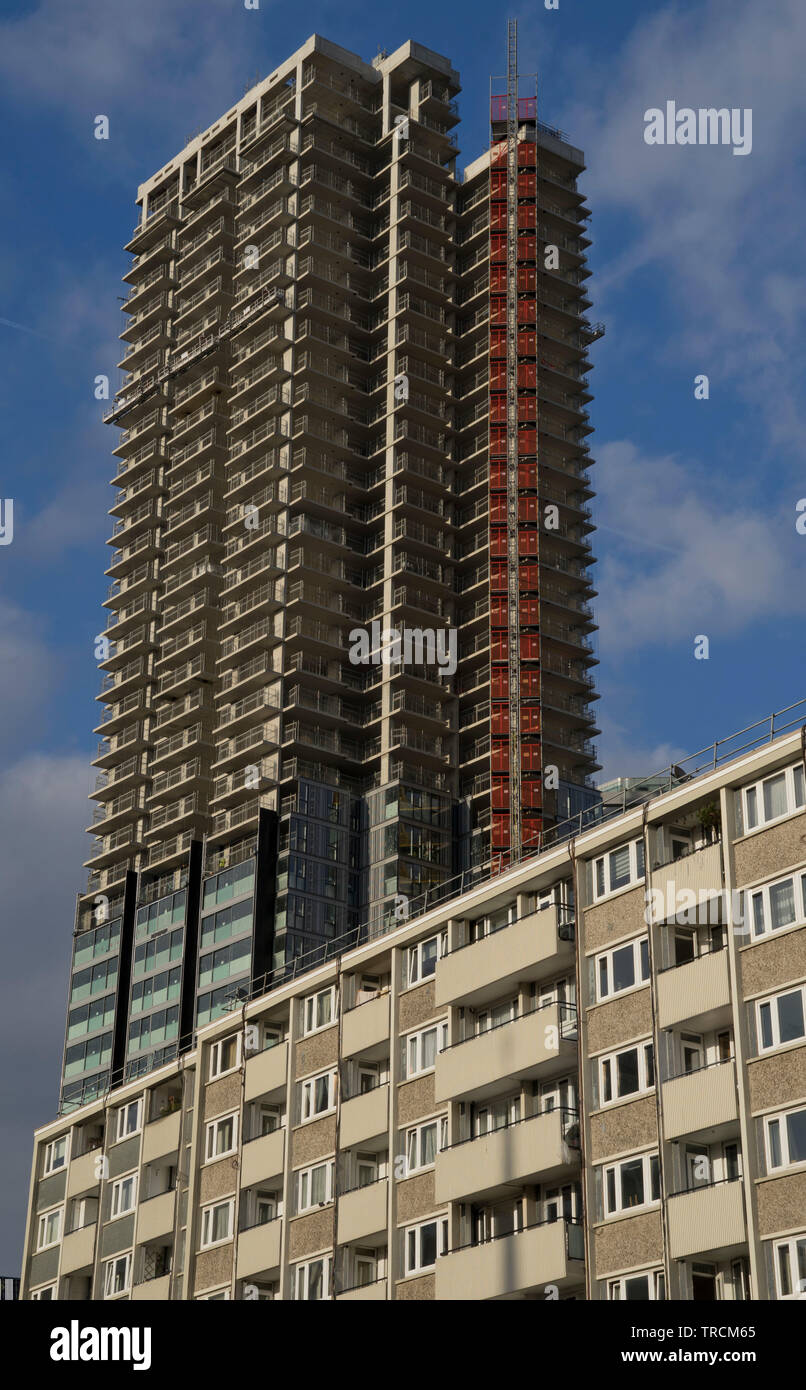 Social housing council blocks with new luxury aparment buildings in ...