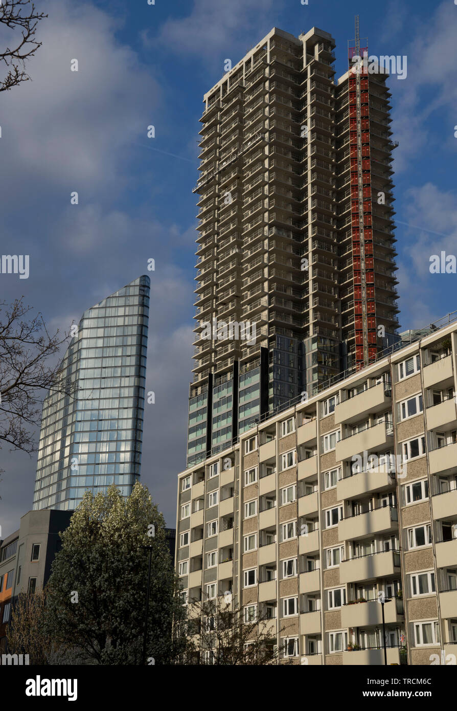 Social housing council blocks with new luxury aparment buildings in ...