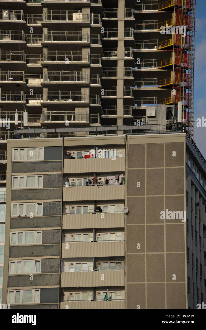 Social housing council blocks with new luxury aparment buildings in ...