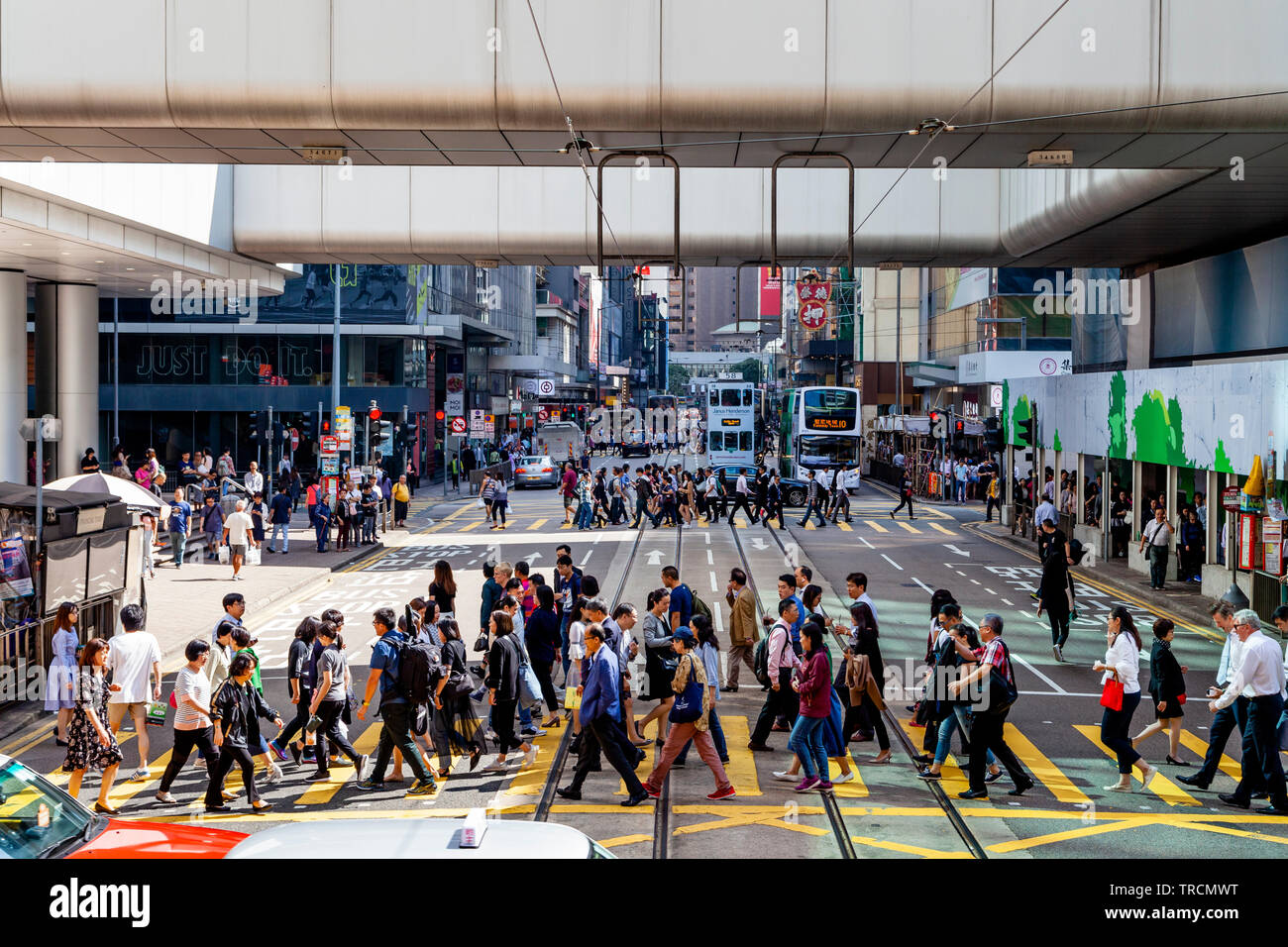 Pedestrian Crossing, Hong Kong, China Stock Photo - Alamy