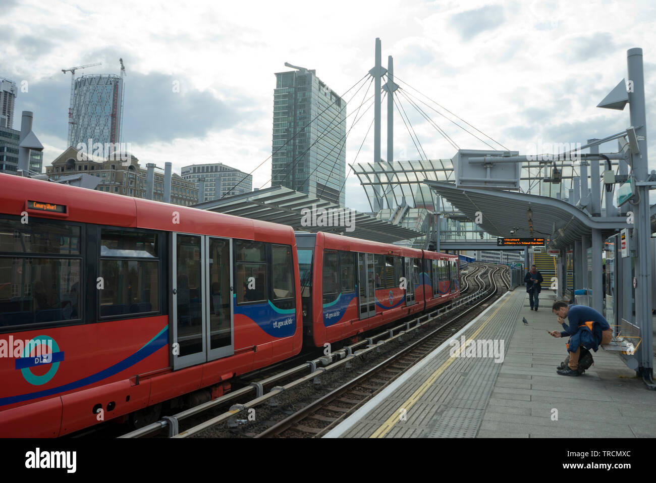 Docklands Light Railway DLR train station at Poplar,London,England,UK ...