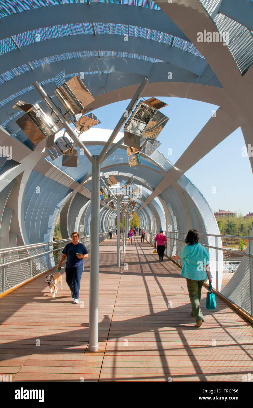 Bridge by Perrault. Madrid Rio park, Madrid, Spain Stock Photo - Alamy