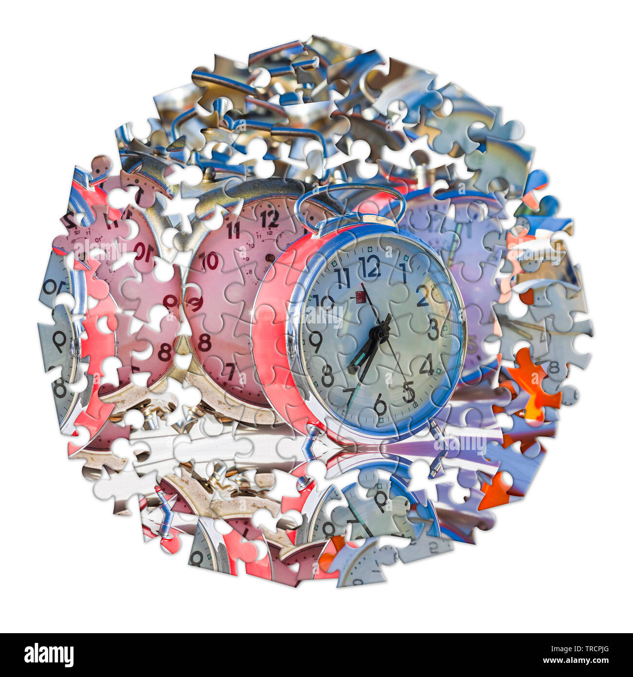 Learn to manage the time - Old colored metal table clocks, concept ...