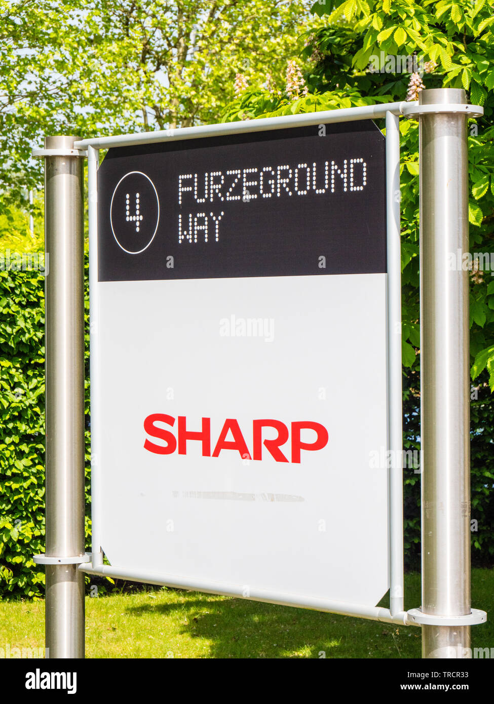 Sharp Sign, Furzeground Way, Stockley Park, Uxbridge, London, England ...
