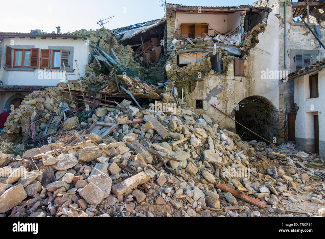 City destroyed by an earthquake Stock Photo - Alamy