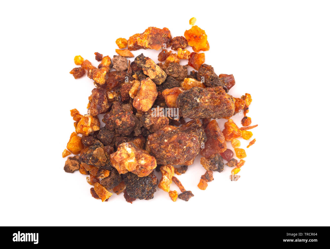 A Pile of Sweet Myrrh Opoponax Isolated on a White Background Stock ...