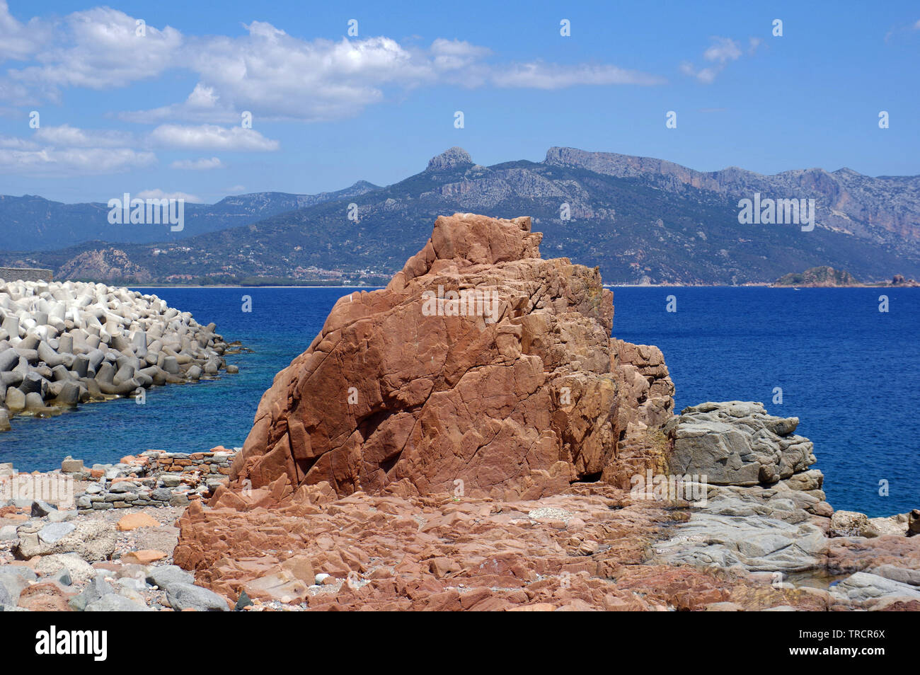 Arbatax, Sardinia, Italy. Red rocks Stock Photo - Alamy