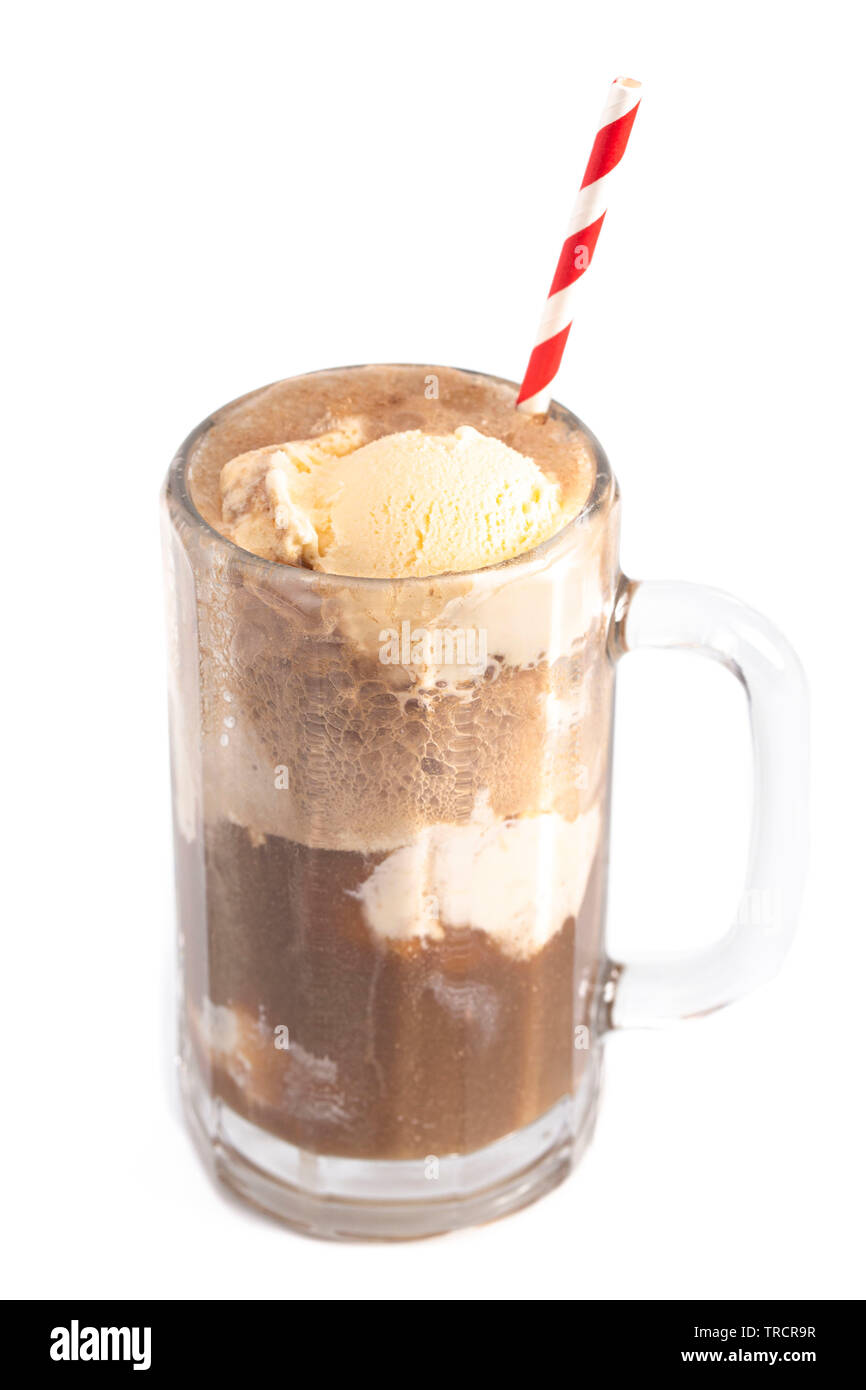 Root Beer Float Isolated on a White Background Stock Photo - Alamy