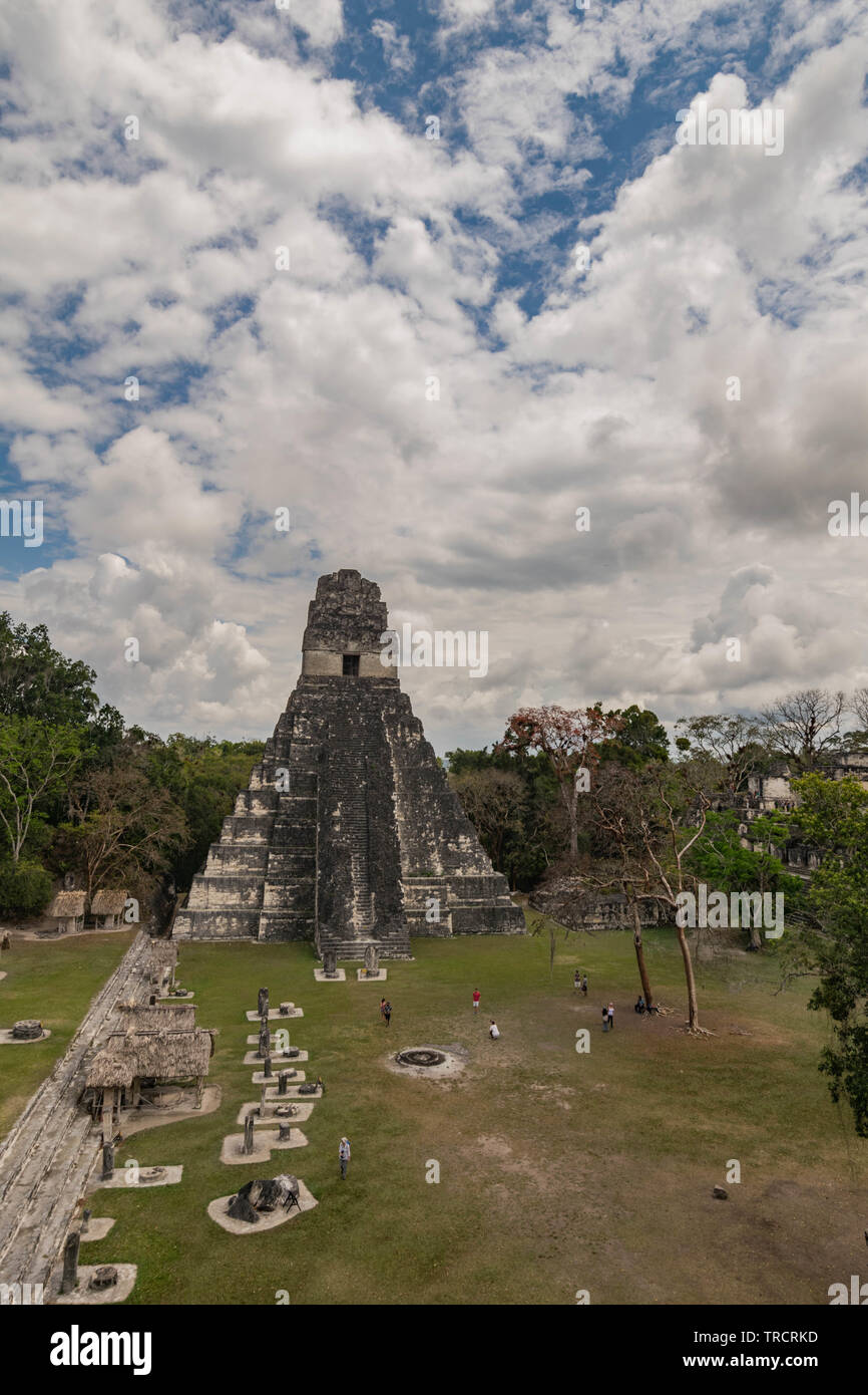 Ancient Mayan Pyramids at Tikal National Park, in Guatemala Stock Photo ...