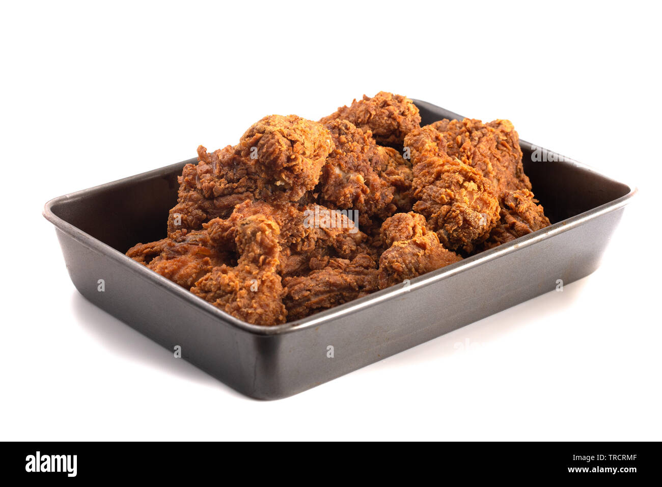 A Baking Tray Filled with Homemade Crispy Fried Chicken Stock Photo - Alamy